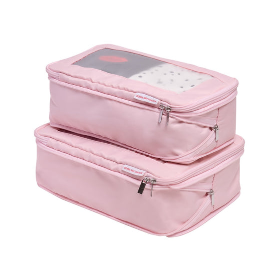 Set of 4 Compression Packing Cubes – Pink with Stripe Interior Design ...