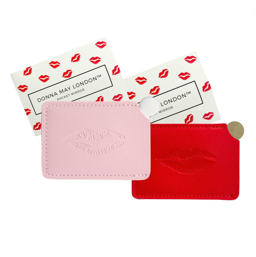 Credit Card Pocket Mirror - Choice of Colours (Pink or Red) - Donna May ...